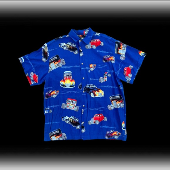 Shirts | Vintage Blue Hot Rod Button Down | Poshmark